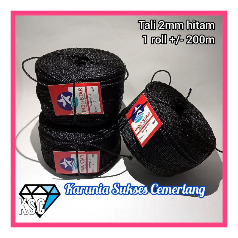Jual TALI 2MM ( +/- 200M ) / TALI JARING / TAMBANG 2MM / TAMPAR 2MM ...