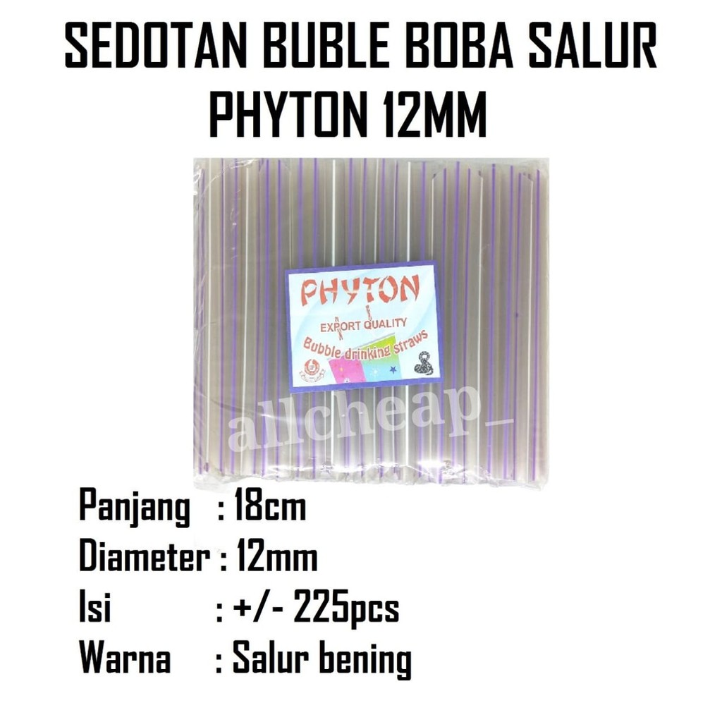 Jual SEDOTAN BOBA PHYTON WARNA SALUR STRAW BUBBLE 12mm X 18cm UJUNG LANCIP | Shopee Indonesia