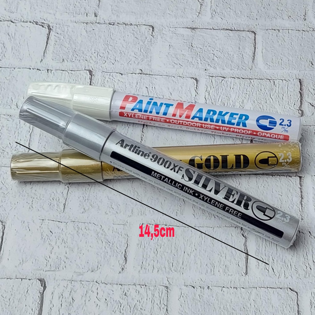 Jual Spidol Permanen Artline Silver, Gold, Putih 2,3mm 1,2mm 0,8mm ...
