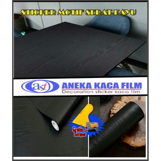 Jual stiker motif kayu hitam bisa buat kayu kramik tembok//stiker hpl ...
