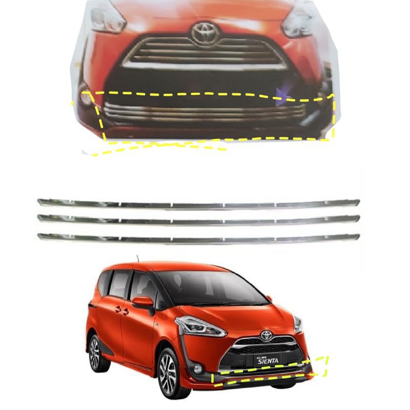 Jual List Grill Bumper Depan Lis Bawah Chrome Toyota Sienta | Shopee ...