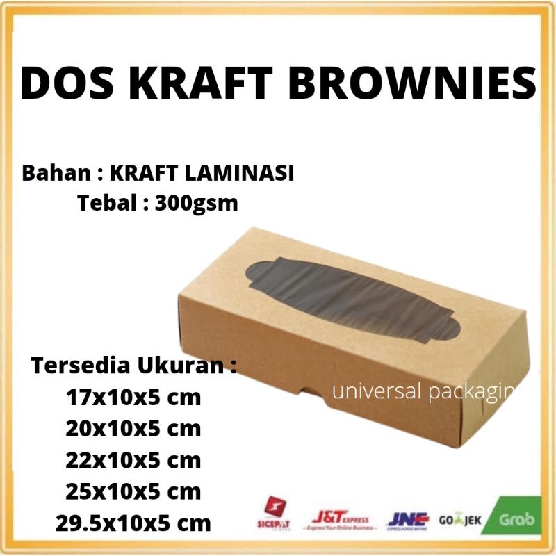 Jual Dos KRAFT BROWNIES Tinggi 5 CM | Kue Box Dos Kotak Kue Brownies ...