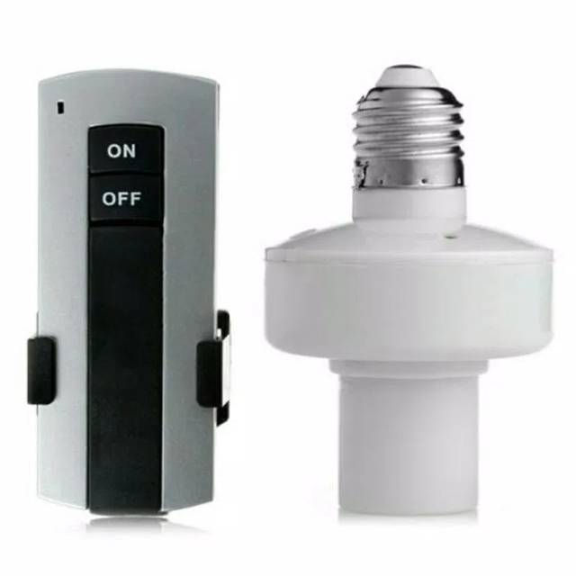 Jual Fitting Lampu E27 Wireless Remote Control ON OFF Jarak Jauh ...
