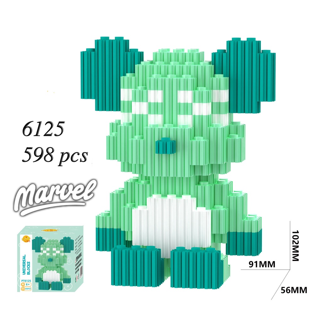 Jual Nano Block Mini Bear brick Figure | Violent Bear | Bricks ...