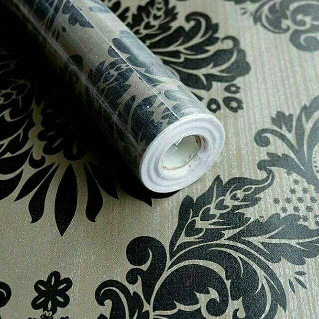 Jual Wallpaper batik gold black / stiker dinding batik emas hitam ...