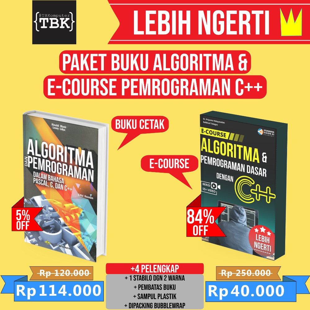 Jual PAKET BUKU ALGORITMA DAN E-COURSE PEMROGRAMAN C++ | Shopee Indonesia Jual PAKET BUKU ALGORITMA DAN E-COURSE PEMROGRAMAN C++ | Shopee Indonesia