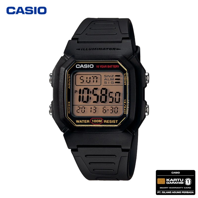 Jual JAM TANGAN PRIA CASIO W-800HG-9A ORIGINAL - W800HG HITAM CASIO ...