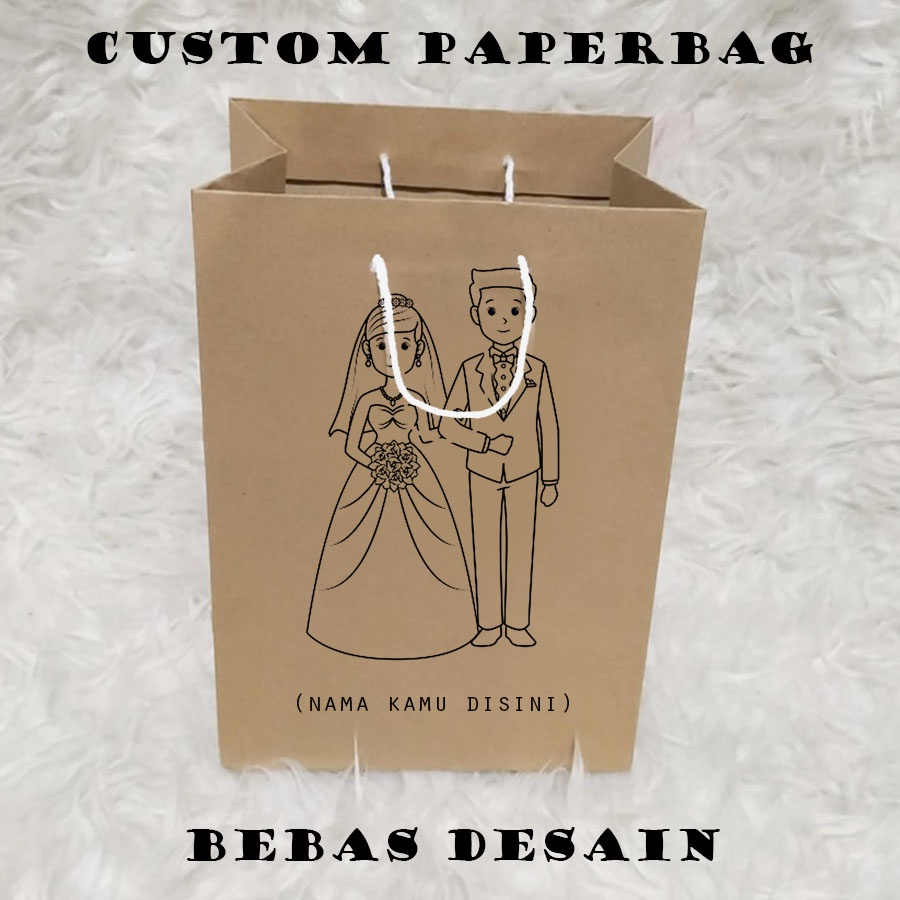 Jual (PAPER BAG CUSTOM) Paper Bag Kertas Kado 14x6x27 Cm Paper Bag ...