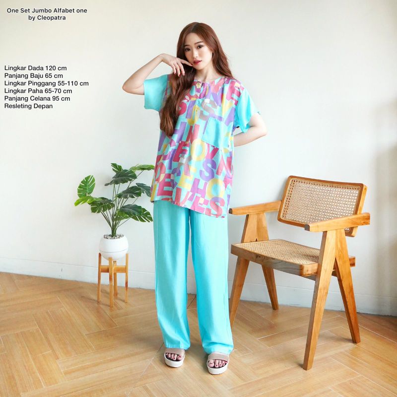 Jual piyama one set jumbo alfabet one | Shopee Indonesia
