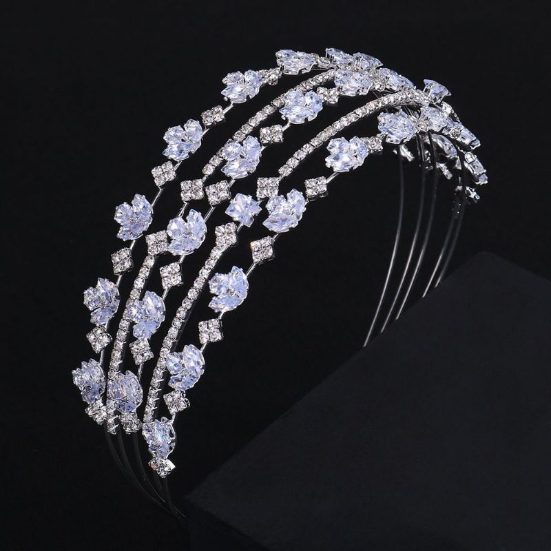 Jual bando pengantin zircon headbeand crown tiara aksesoris wedding ...