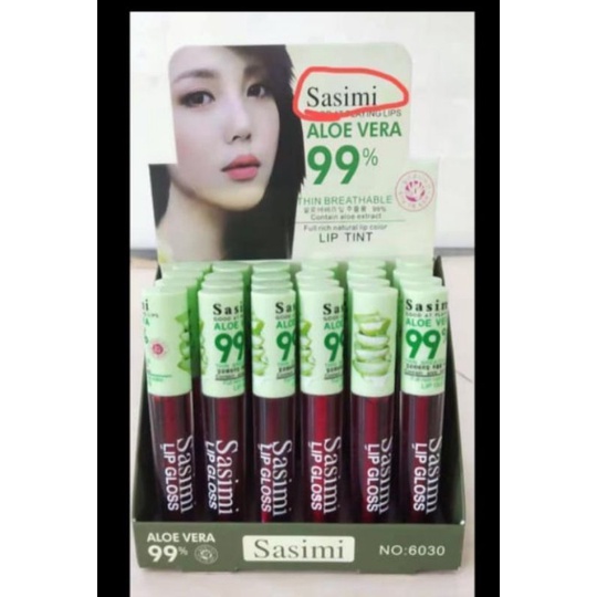 Jual ( PERBOK ) LIPTINT SASIMI ALOEVERA// LIP TINT SASIMI ISI 24 PC ...