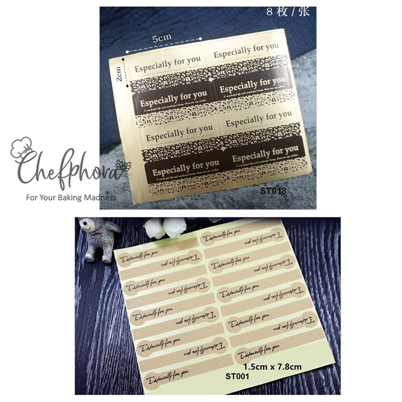 Jual Stiker Especially For You Sticker Handmade Homemade Label Roti Kue ...