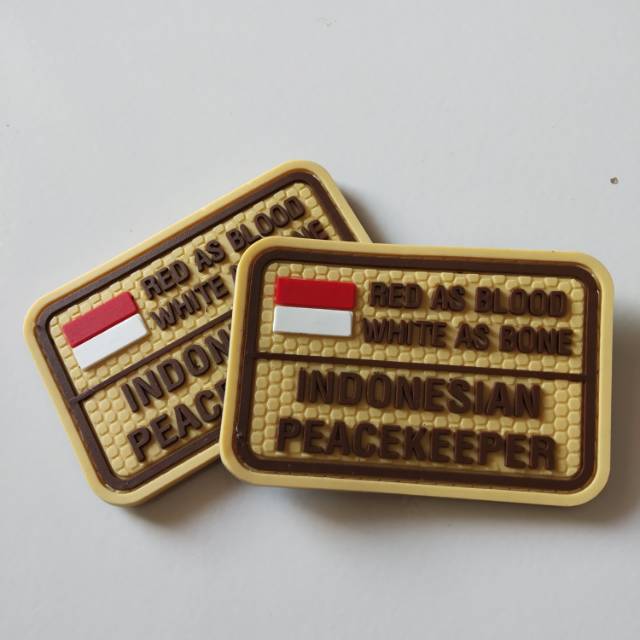 Jual patch rubber INDONESIAN PEACEKEEPER/tempelan emblem karet tactical ...