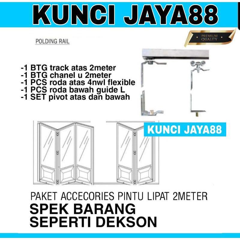 Jual rel pintu lipat componen pintu lipat roda pintu lipat 1set ...