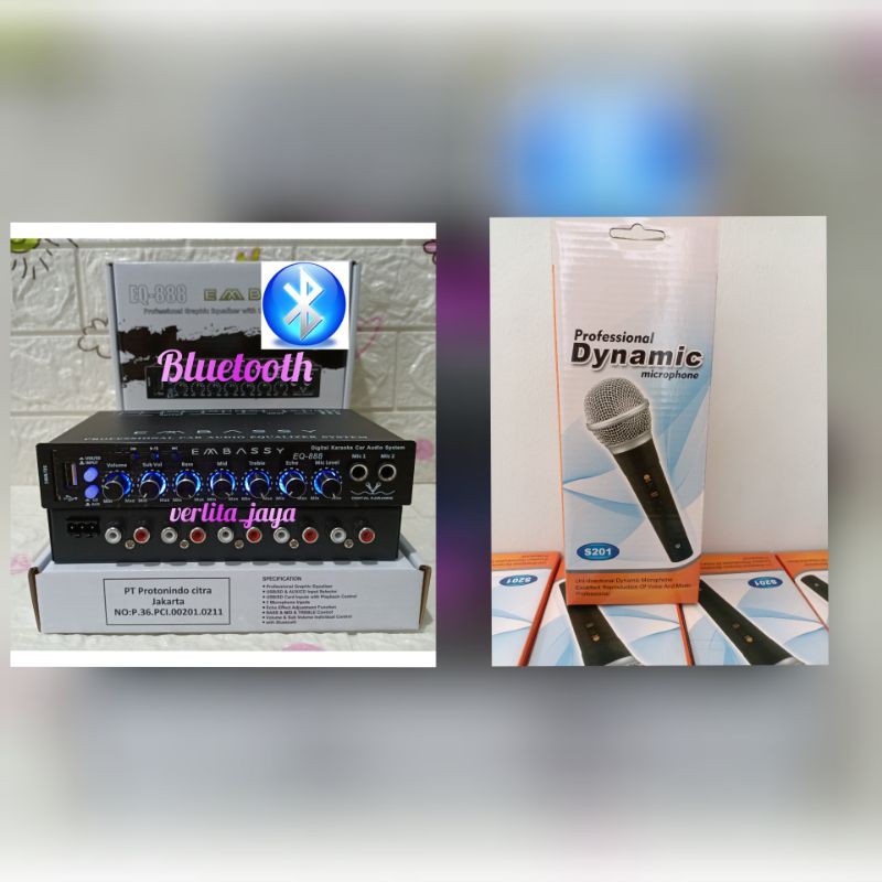 Jual Paremetrik preamp Embassy EQ-888 Bluetooth bonus mic | Shopee Indonesia
