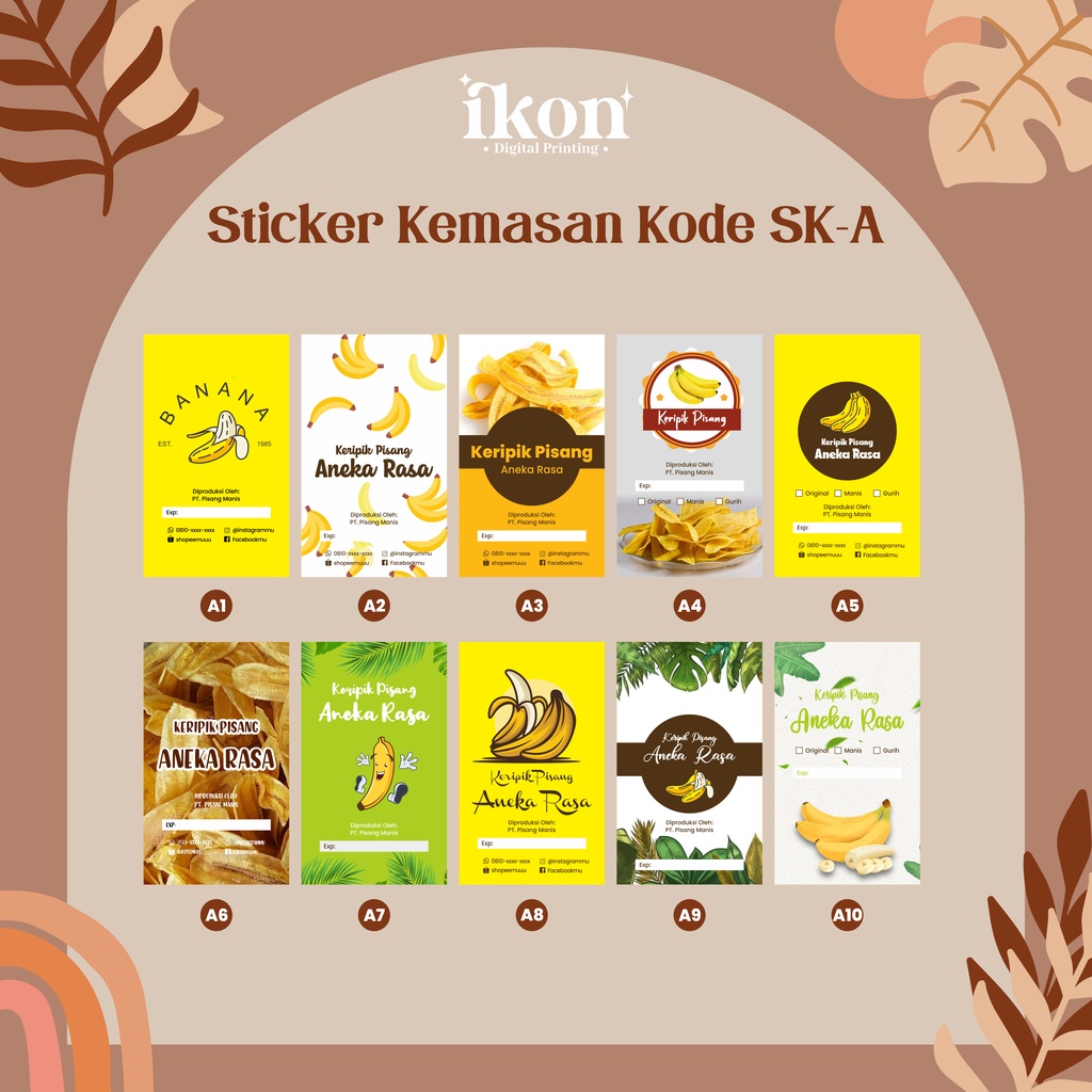 Jual Sticker Kemasan Sticker Snack Sticker Kripik Pisang Sticker Jajan Stiker Makanan