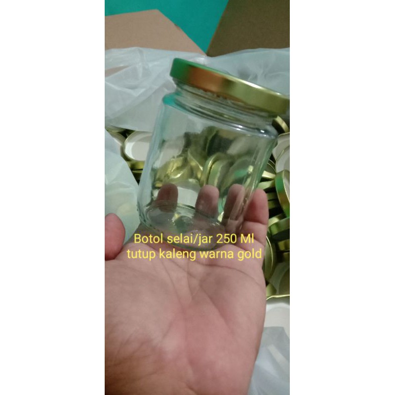 Jual Botol selai/jar 250ml tutup kaleng warna gold | Shopee Indonesia