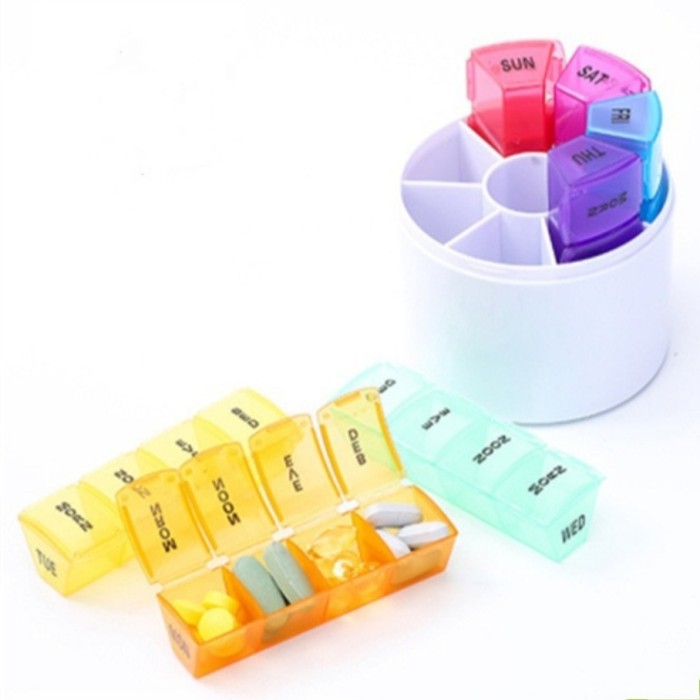 Jual Set Tabung Kotak Obat (Pil / Tablet) untuk 7-Hari (28 Sekat ...