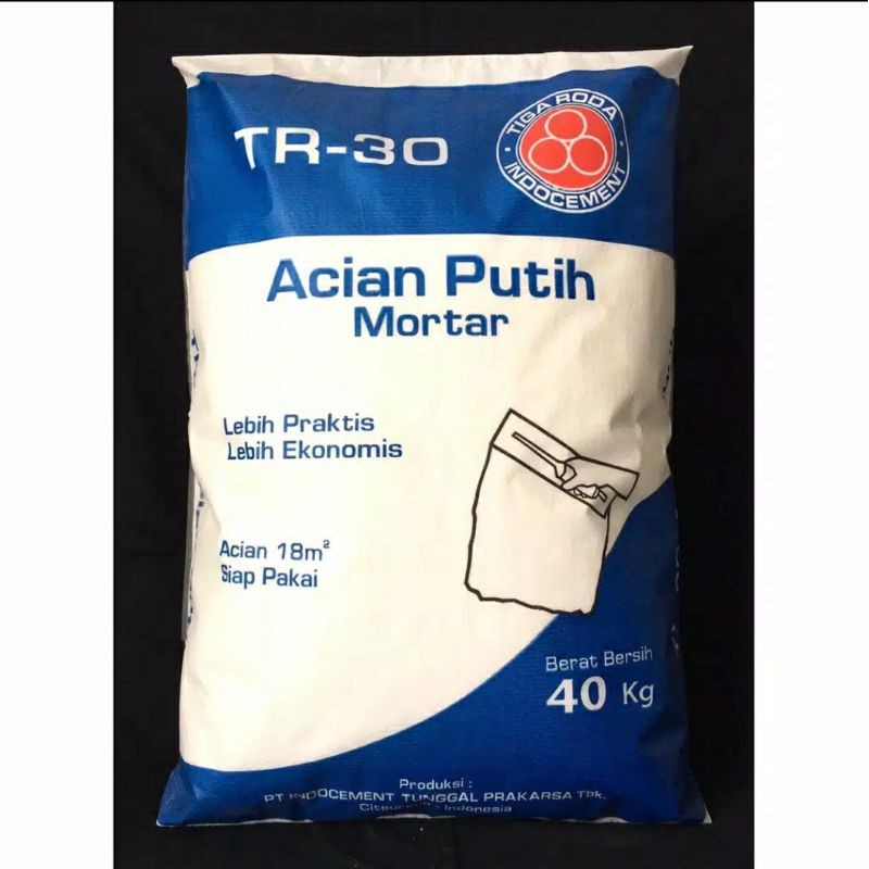 Jual SEMEN ACIAN PUTIH MORTAR PLAMIR TR30 TIGARODA RE PACK 1KG | Shopee ...