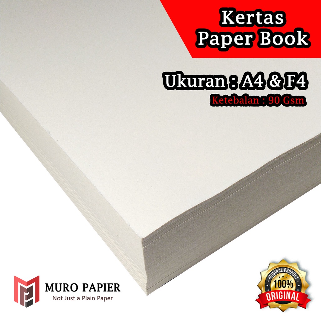 Jual ( PER PAK - ISI 50 ) Kertas Book Paper 90 Gsm F4 A4 - by Muro ...