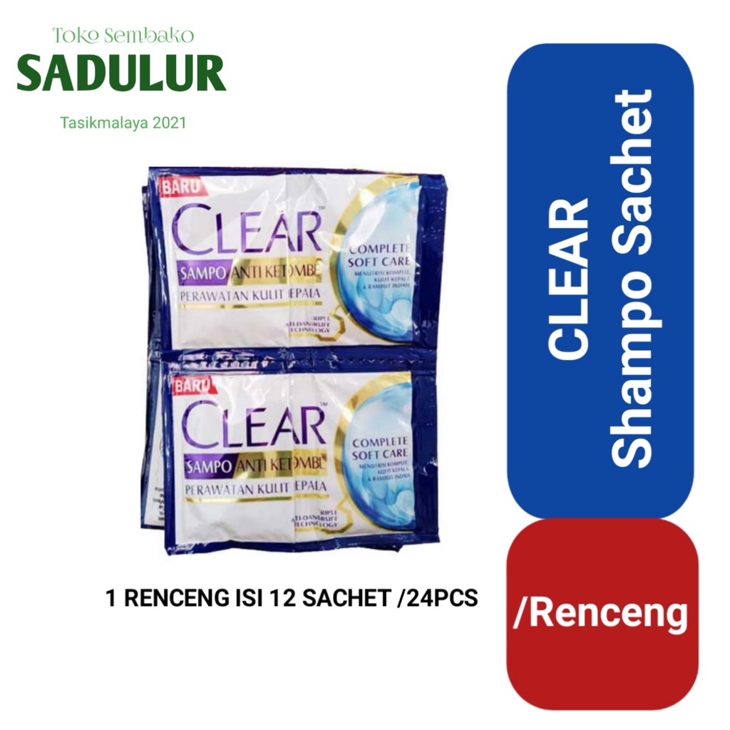 Jual Clear Shampo Sachet 1 Renceng Isi 24 Sachet | Shopee Indonesia