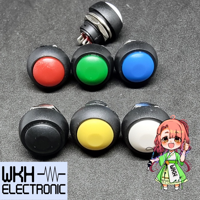 Jual PBS-33B Momentary Push Button 12mm Tombol Push ON OFF 2P 12mm ...