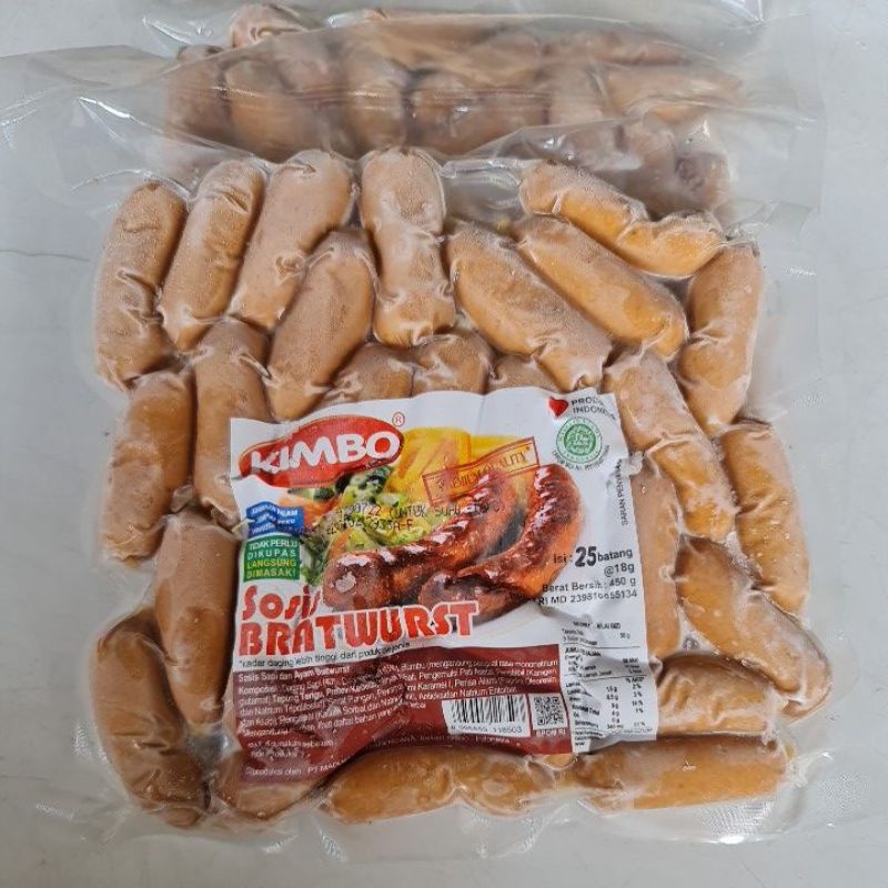 Jual Kimbo Sosis Sapi Ayam Bratwurst isi 25 Pcs 450 Gr | Shopee Indonesia