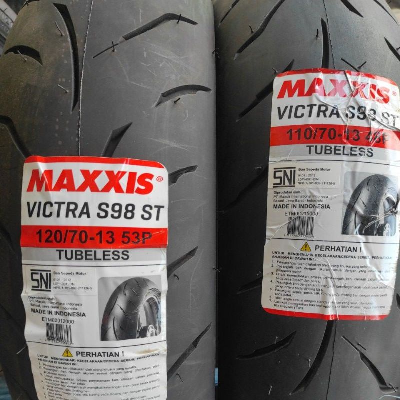 Jual BAN LUAR TUBELESS MAXXIS 110/70-13 120/70-13 VICTRA S98 ST CT ...