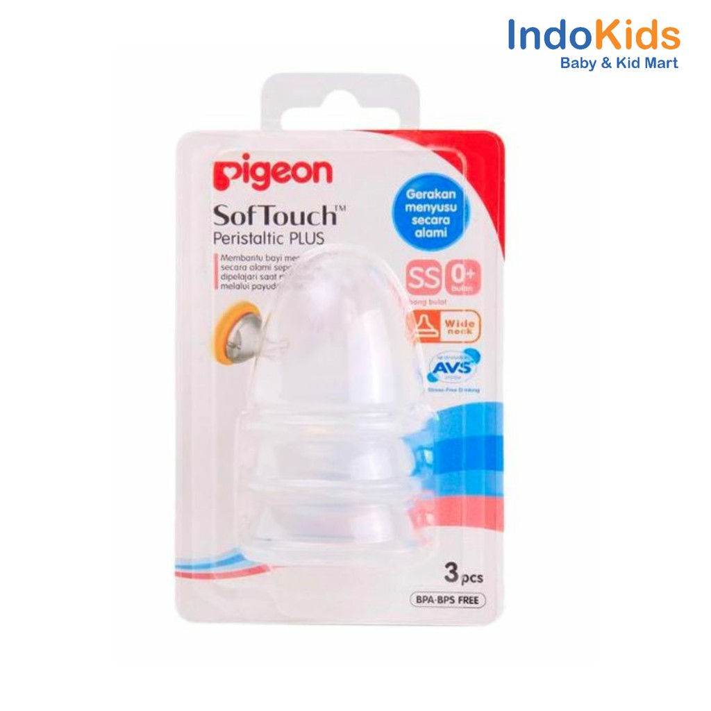 Jual Pigeon Softouch Peristaltic Plus Nipple 3Pcs | Shopee Indonesia