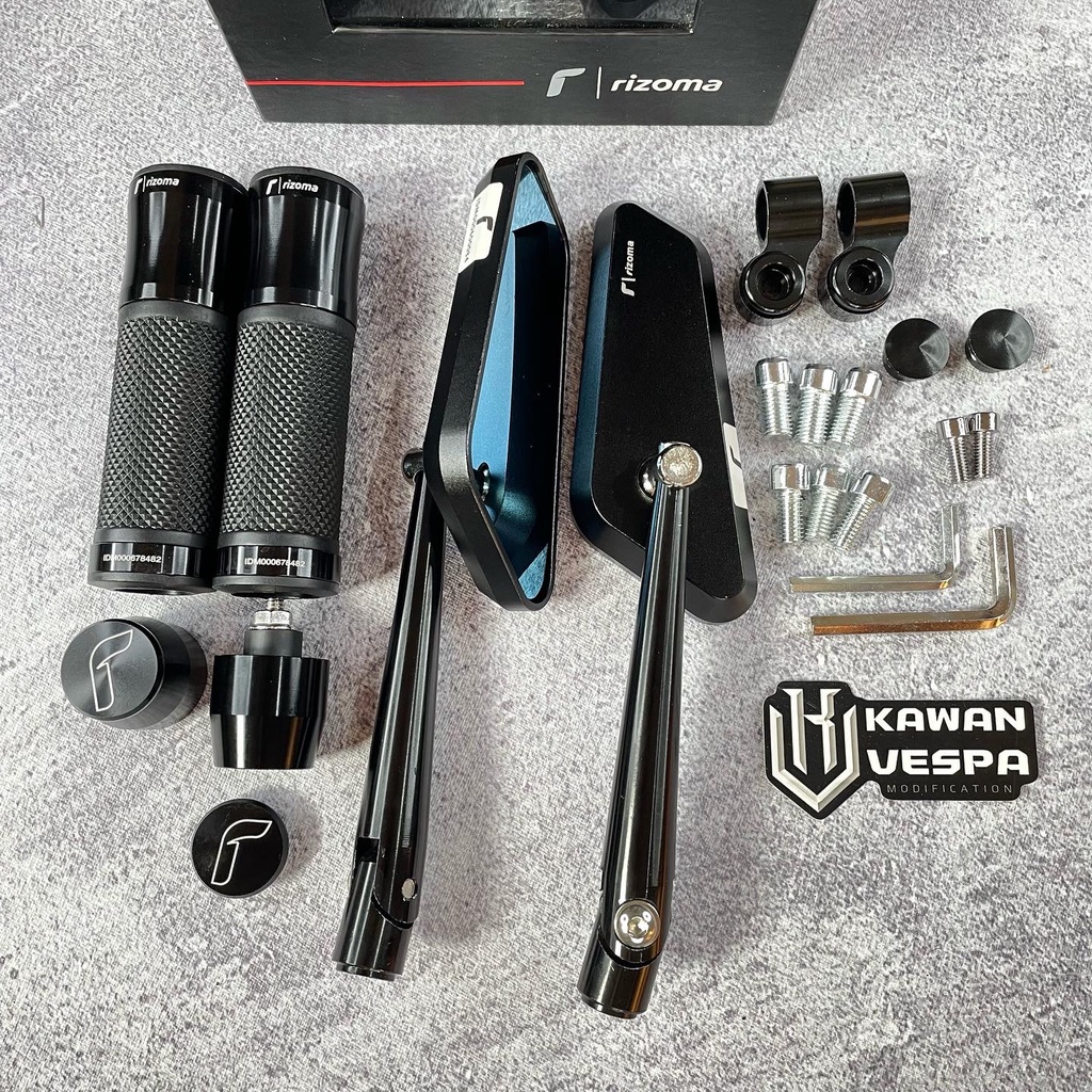 Jual Spion Circuit Rizoma Black CNC + handgrip Barend Rizoma Universal ...