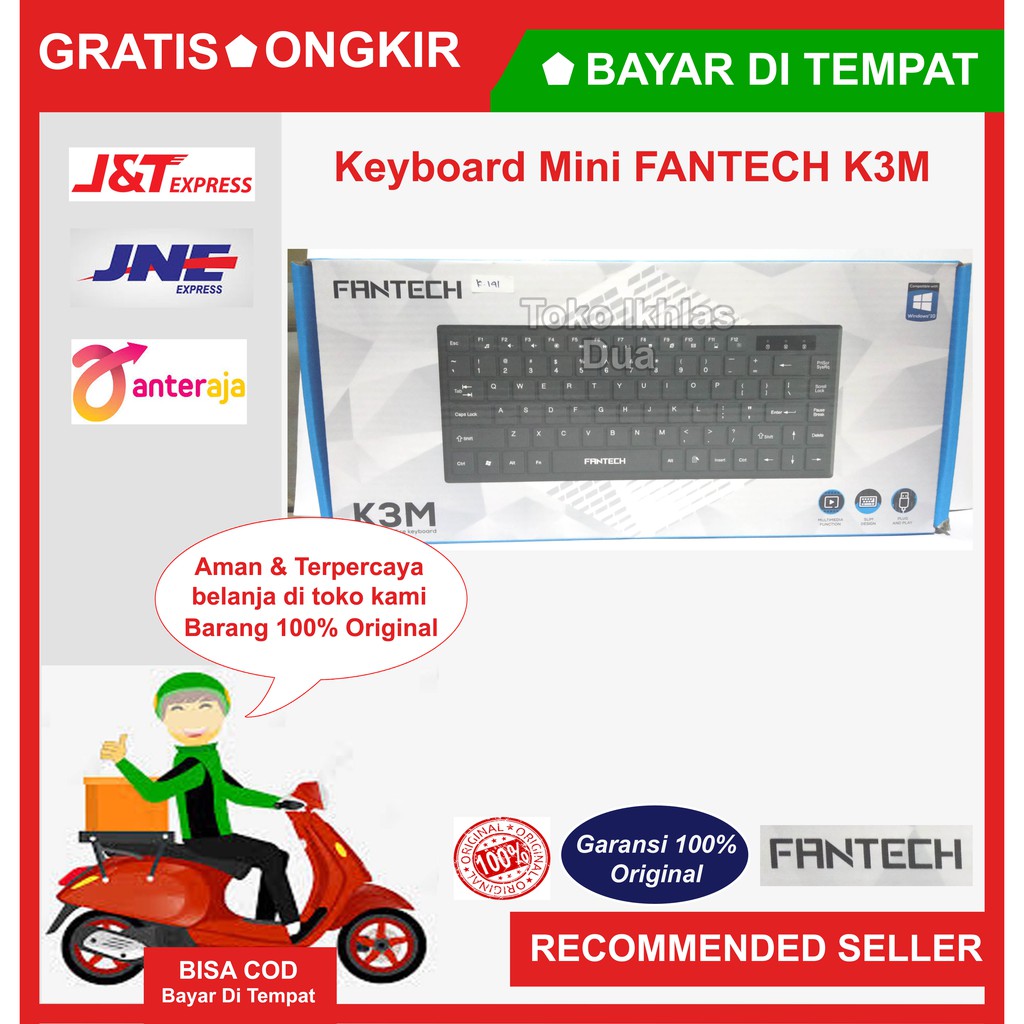 Jual Fantech K3M Keyboard Komputer Mini Multimedia Office/Keyboard Mini ...