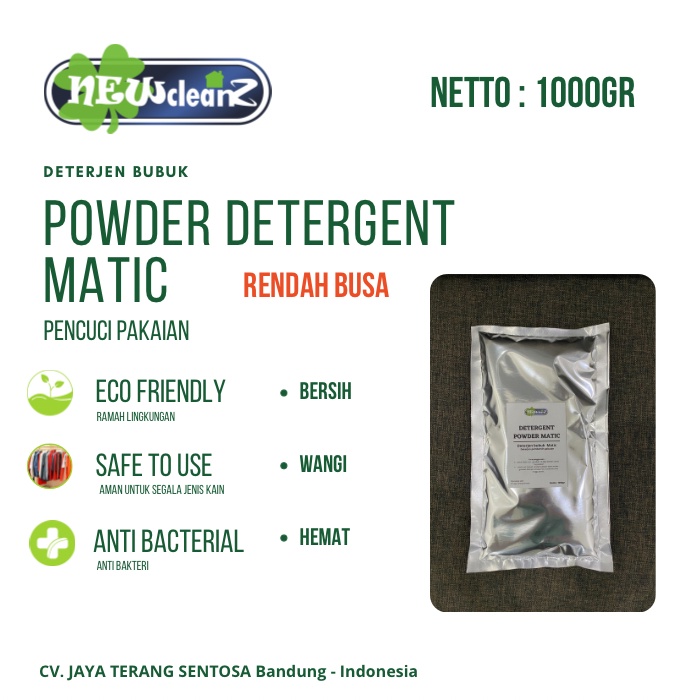 Jual DETERJEN BUBUK MATIC newcleanz pencuci pakaian powder 1000gr / 1 ...
