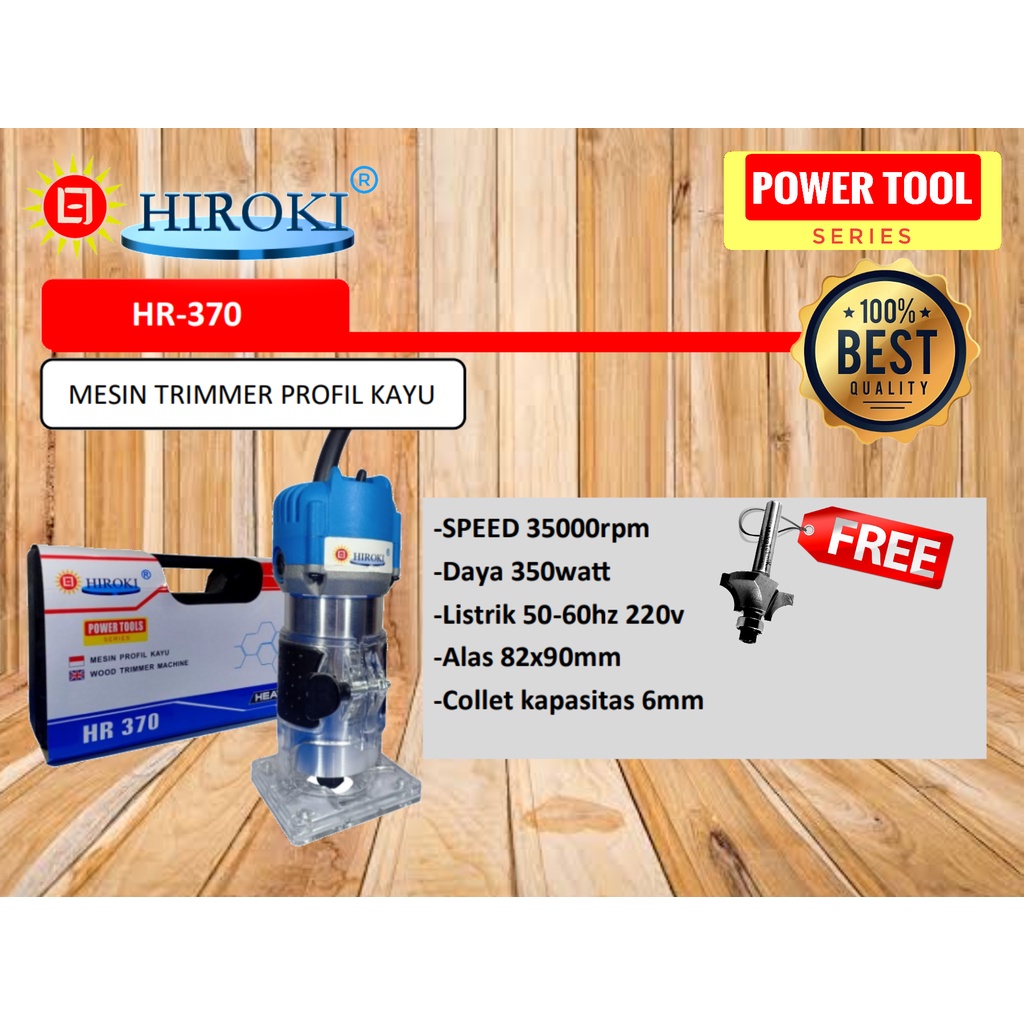 Jual HIROKI HR-370 Mesin Profil Trimer Hand Router Kayu Trimmer HR 370 ...