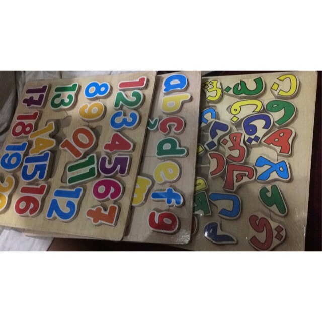 Jual Chunky Puzzle timbul Hijaiyah Alfabet Angka | Shopee Indonesia