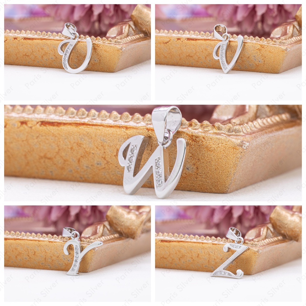 Jual Liontin Huruf Nama Inisial Perak Asli 925 Silver Lapis Emas Putih ...