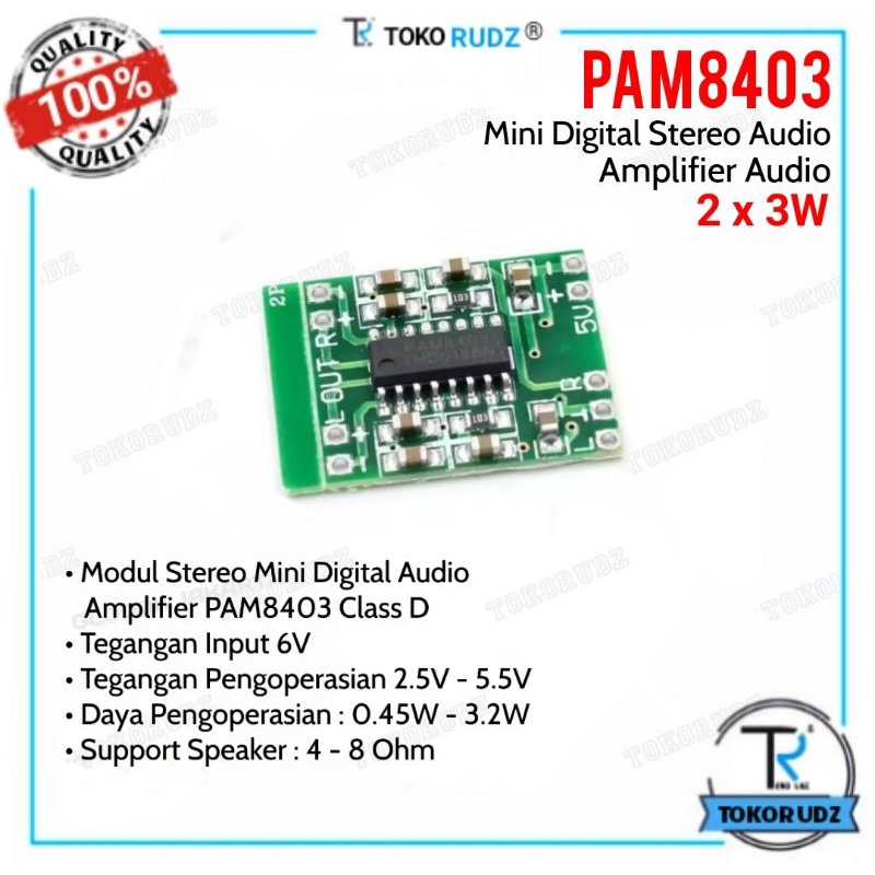 Jual PAM8403 Mini Modul Audio Stereo Amplifier 5V Digital Dual Channel ...