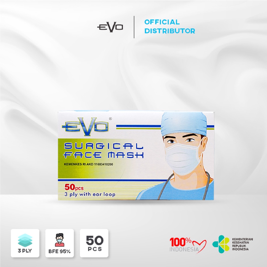 Jual Masker Evo Surgical EARLOOP Isi 50 Pcs | Shopee Indonesia