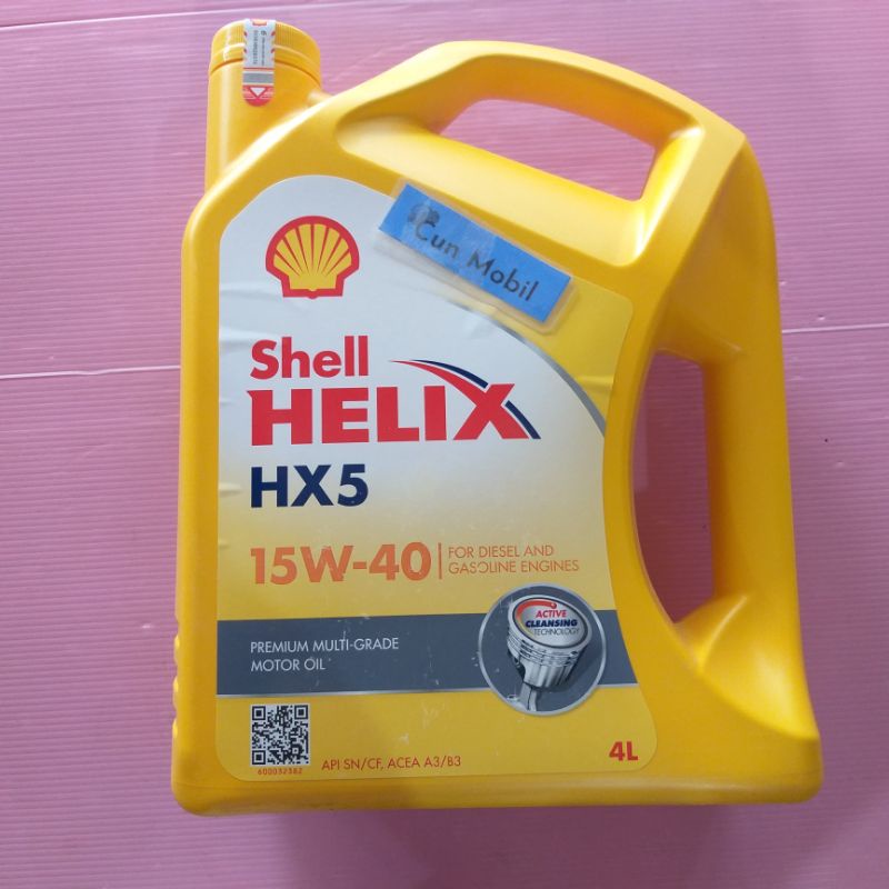 Jual Oli mesin Shell Helix HX5 15W-40 API SN 4 liter | Shopee Indonesia