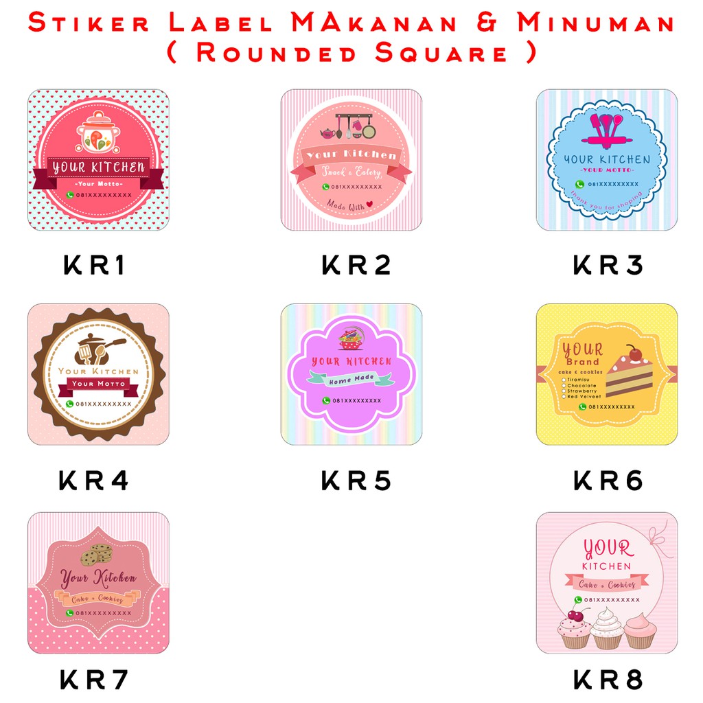 Jual STIKER LABEL KOTAK / PERSEGI ROUNDED MINUMAN MAKANAN - PRODUK ...