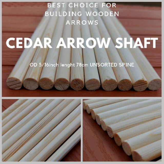 Jual CEDAR Arrow Shaft - Shaft Cedar 5-16 inch - Shaft Kayu Cedar OD ...