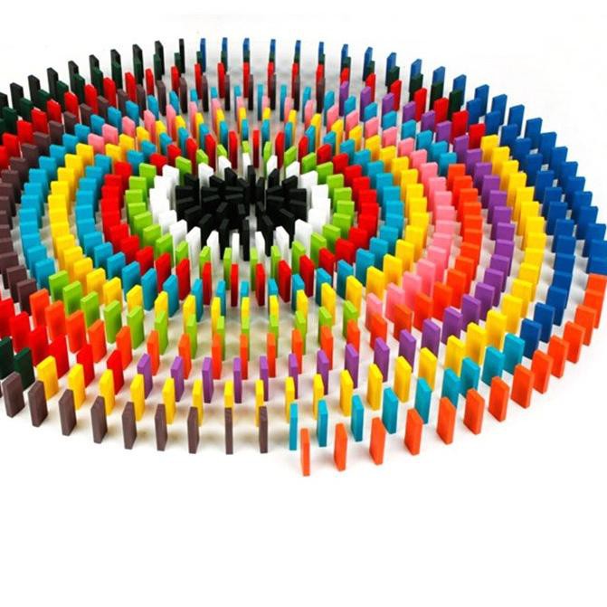 Jual Harga Heboh» Balok Domino Block Mainan Susun Balok Domino Chain ...