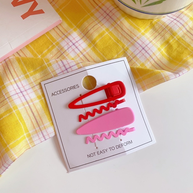 Jual korean style hair pin colorful bob pin set jepitan rambut warna ...