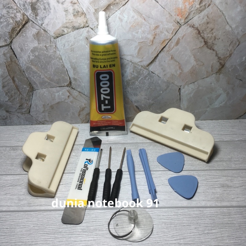 Jual PAKET LENGKAP LEM LCD HP 50ML HITAM PENJEPIT 2 OBENG 8 IN 1 ...