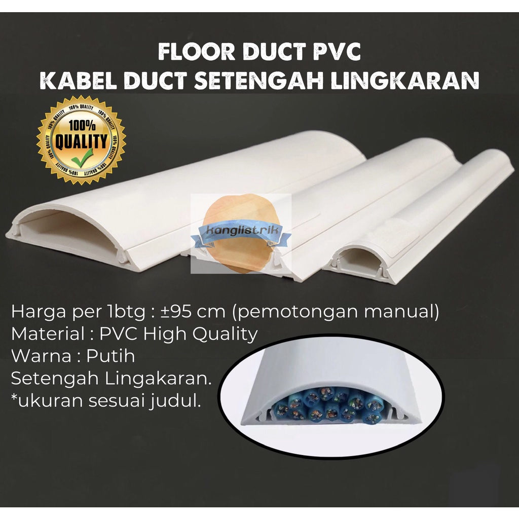 Jual FLOOR DUCT KABEL DUCT LANTAI OVAL 50x15 mm PVC PUTIH. | Shopee ...