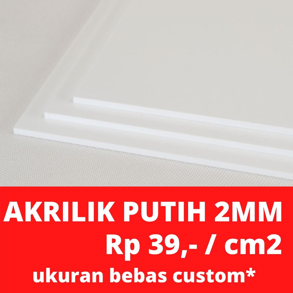 Jual Akrilik putih 2mm bebas custom akrilik lasercut acrylic putih ...