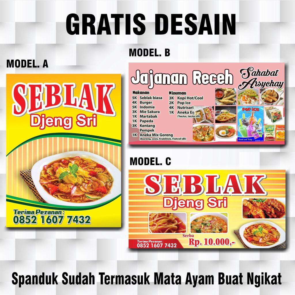 Jual Cetak spanduk Banner Jajanan / Cemilan / Sosis Bakar / Seblak DLL ...