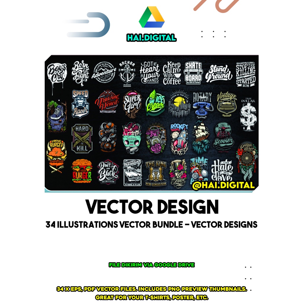 Jual 34 Illustrations Vector Bundle - Vector Designs | Shopee Indonesia
