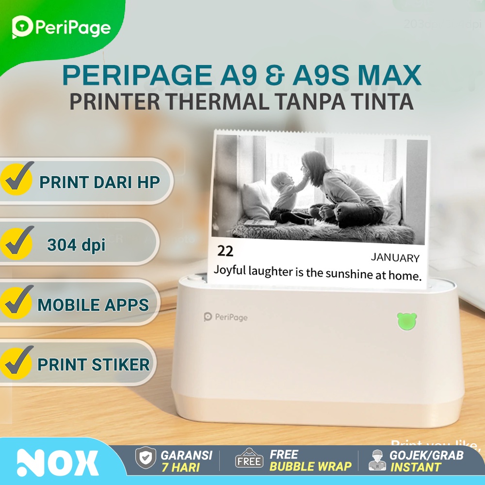 Jual Printer thermal tanpa tinta Peripage A9 Pro & A9s Max 304dpi label stiker | Shopee Indonesia