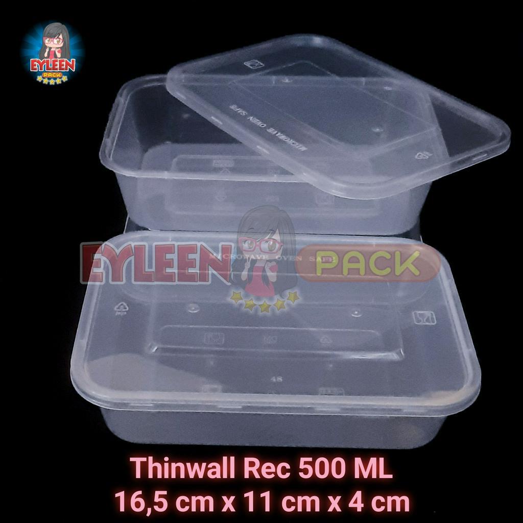 Jual Thinwall 500 ml | Rectangle Food Container | Kotak Makan Plastik | Shopee Indonesia