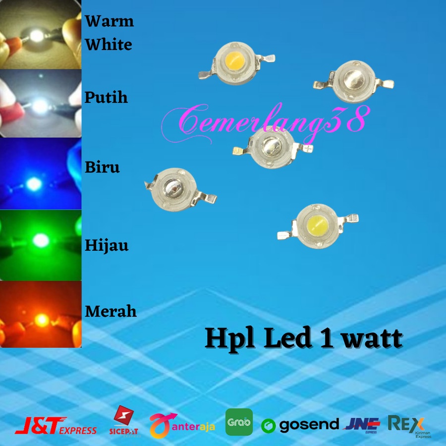 Jual HPL High Power LED Epistar Epiled Chip COB Biji Mata 1W 1 Watt ...